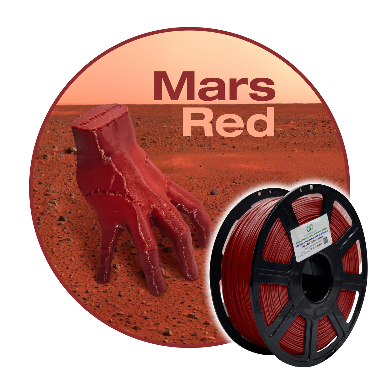 Mars Red: Recycled PET-G – MandalaRoseWorks